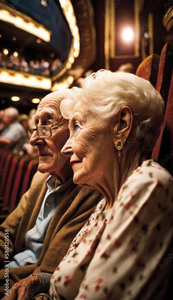 Ageless Love: Senior Couple Embracing the Art of Theater (created with ...