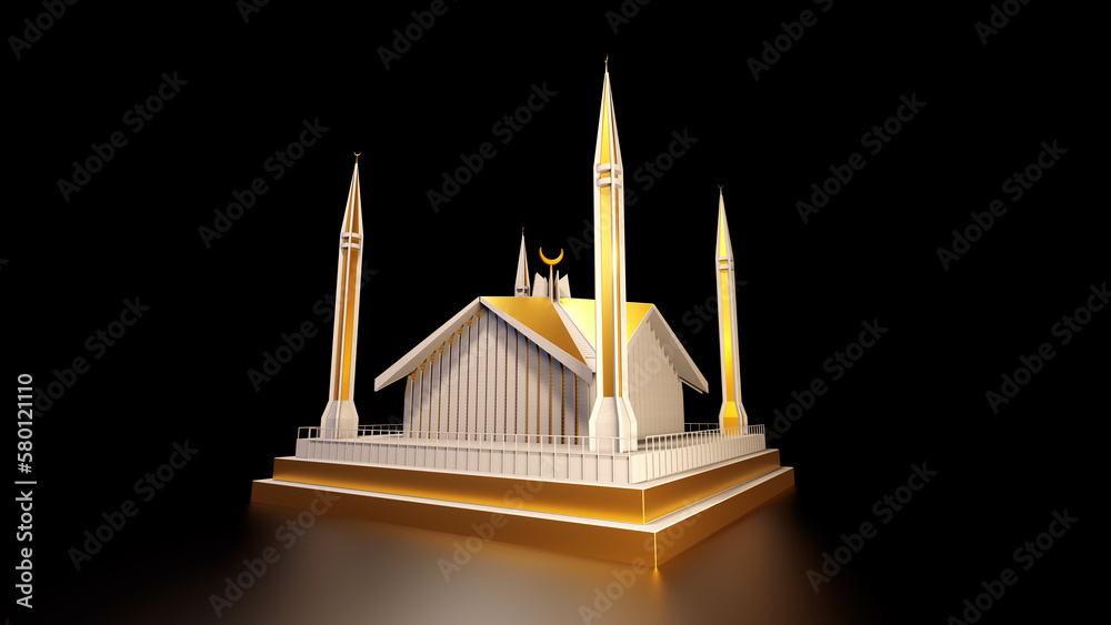 The Faisal Mosque, Side view of Faisal Mosque , national mosque of ...