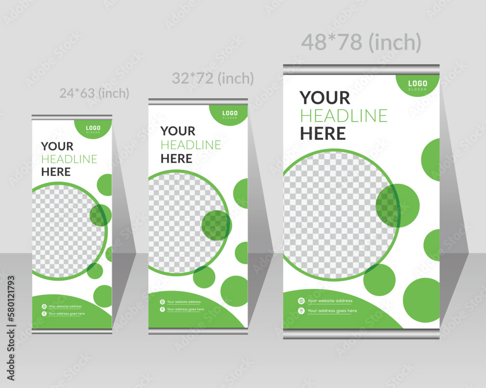 modern green color white background creative Corporate roll up, X ...