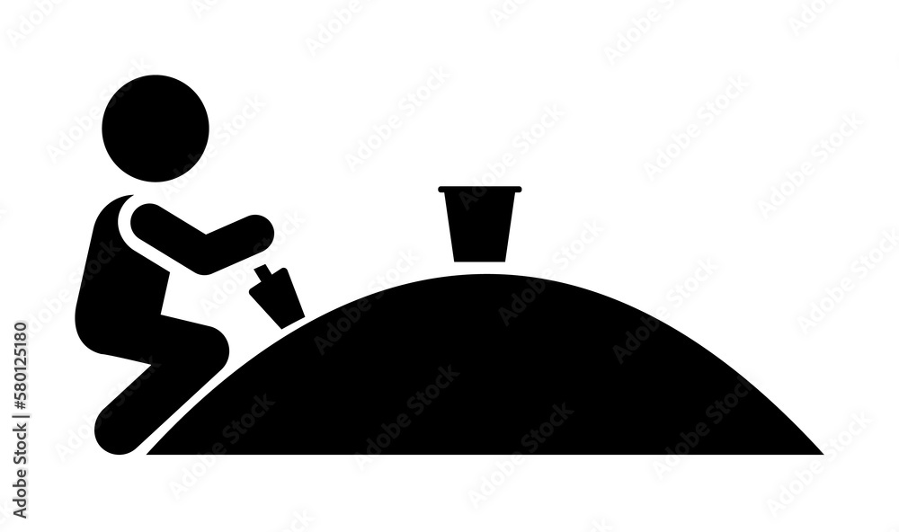 Sand, play, game, boy icon. Element of children pictogram. Premium ...