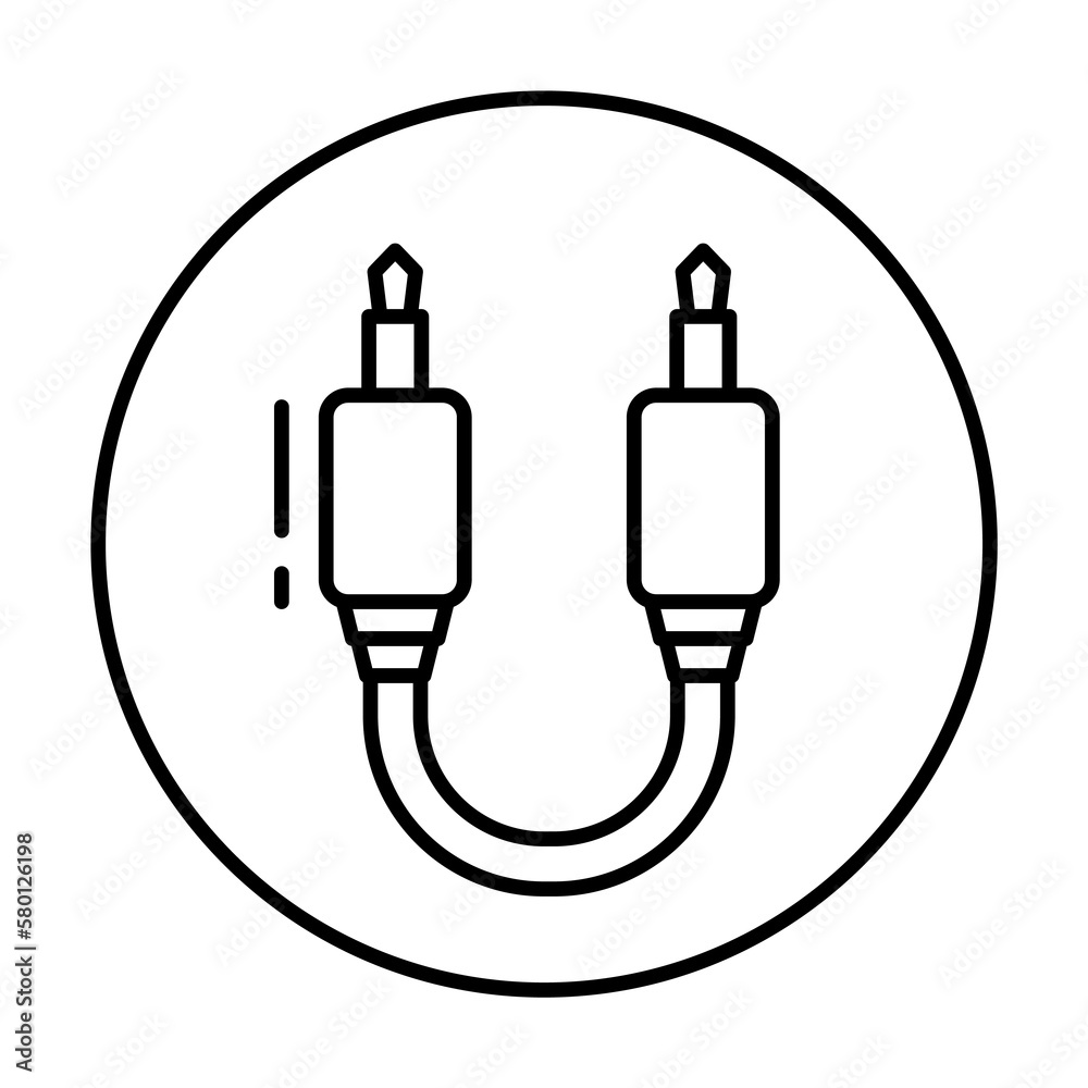 Jack connector icon. Simple line, outline elements of connectors and ...