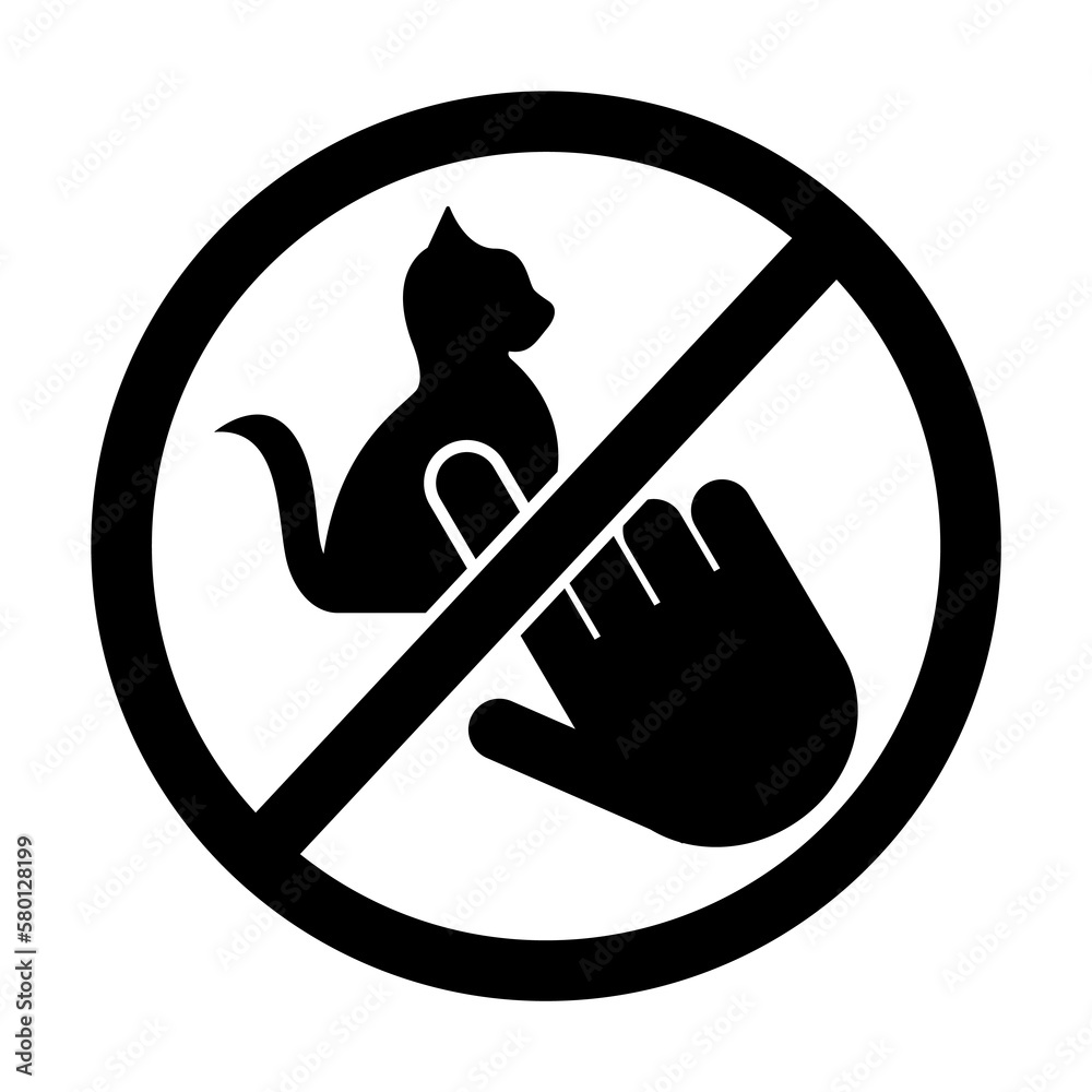 do not touch, animal, cat icon. Element of prohibition sign icon ...