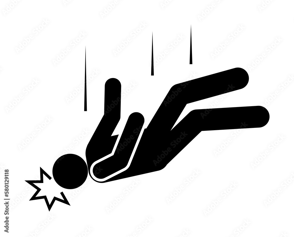 Man, fall, slip, knock icon. Element of man fall down. Premium quality ...