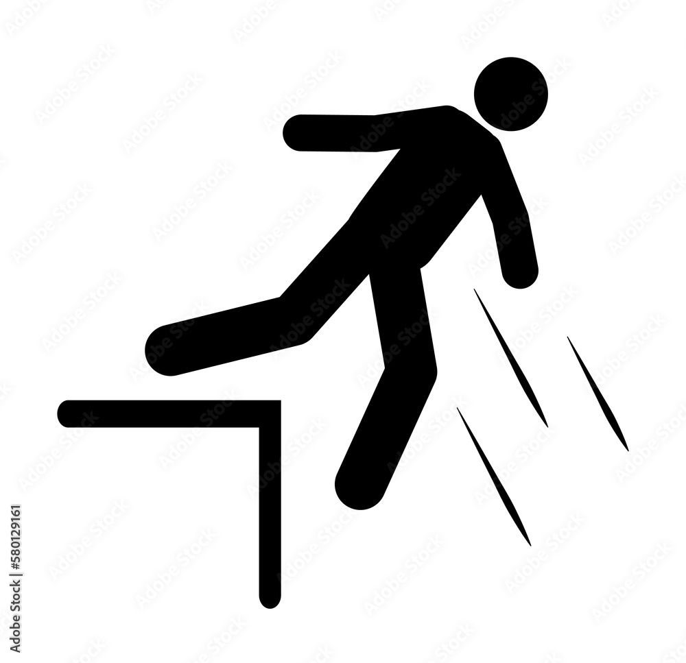 Man, stair, fall, icon. Element of man fall down. Premium quality ...