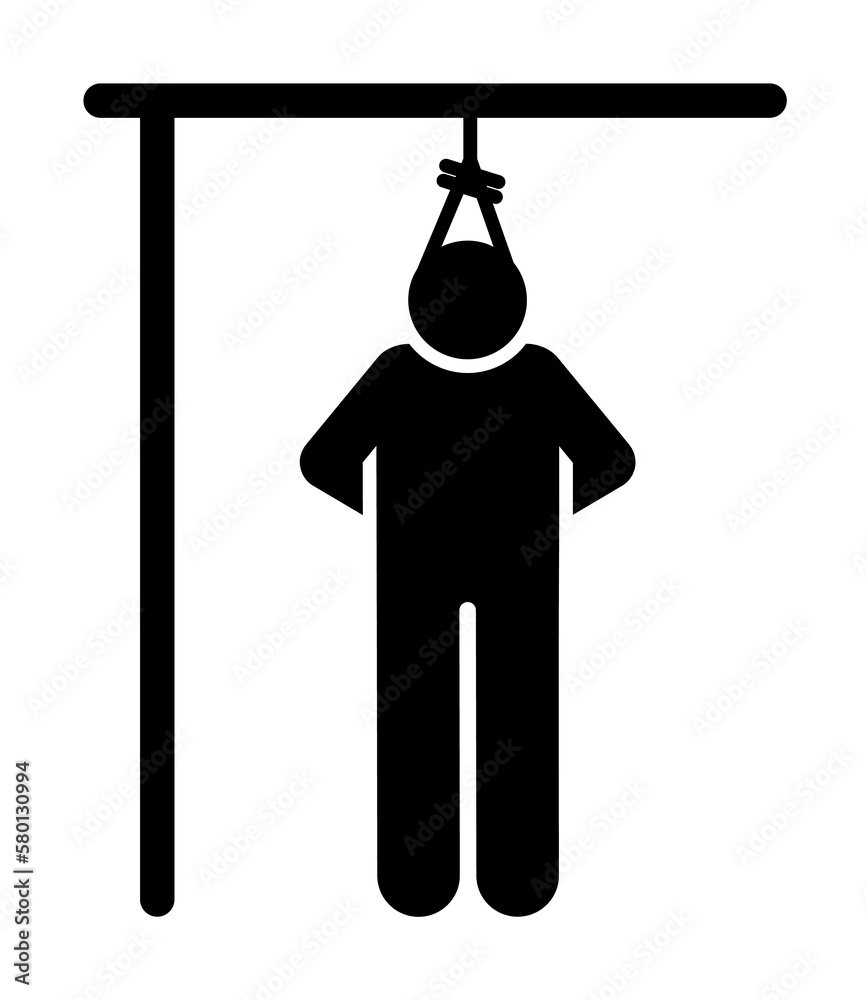 Man dead hang kill suicide icon. Element of pictogram death ...