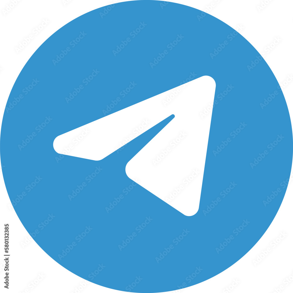 Telegram logo messenger icon. Realistic social media logotype. Telegram ...