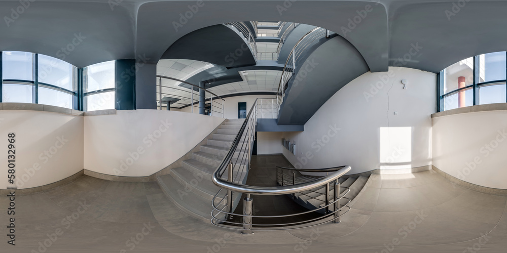 full spherical hdri 360 panorama view in empty modern hall near ...