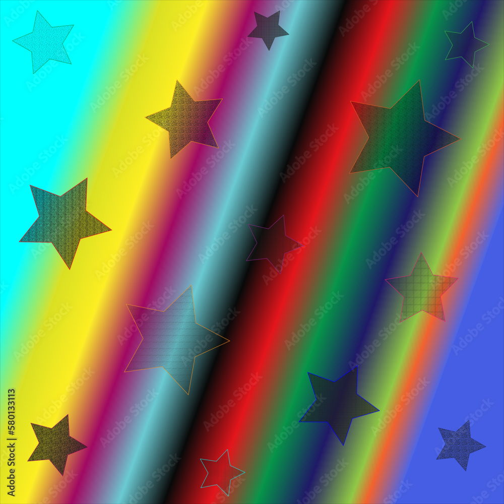 rainbow background with stars Stock Vector | Adobe Stock