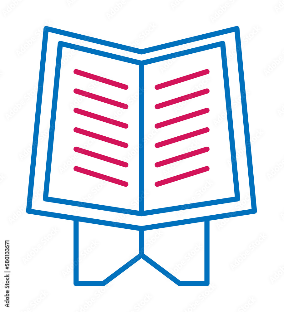 Islam, quran rehal 2 colored line icon. Simple blue and red element ...
