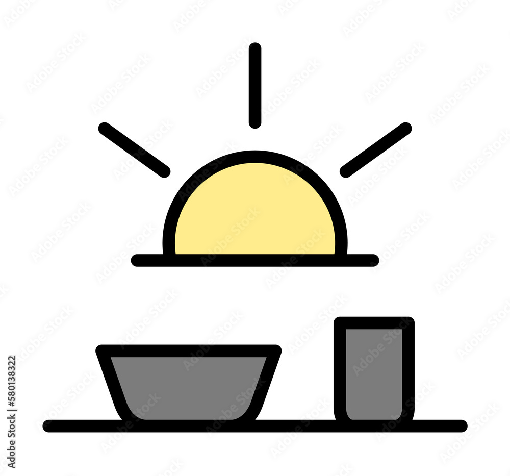 Fasting imsak Ramadan icon. Simple outline color elements of islam ...
