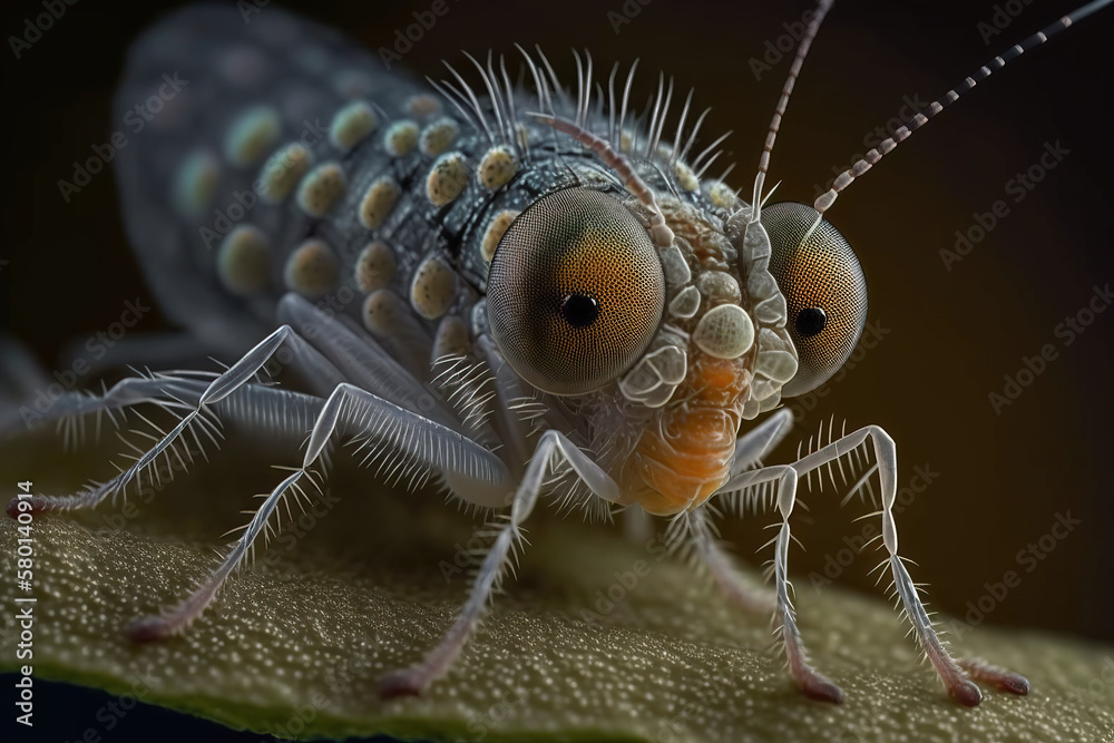 Dust mite magnified through an electron microscope created by ...