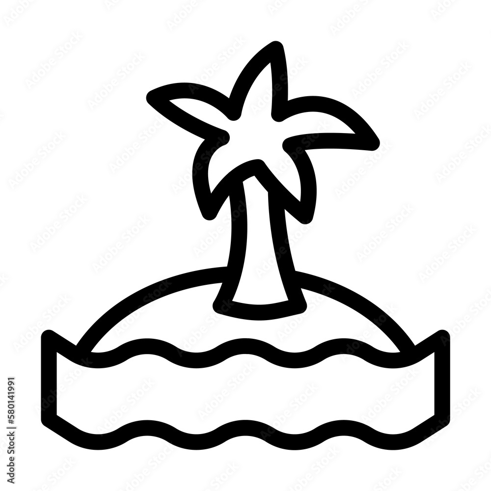 Island, palm, ocean icon. Simple line, outline elements of saving ...