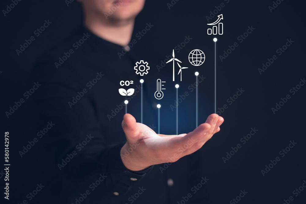 co2 reduce emissions and carbon footprint to limit global warming and ...