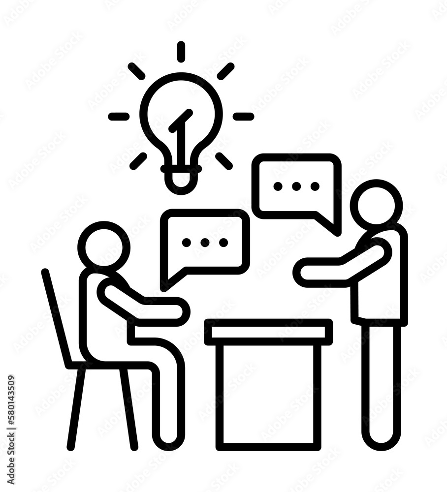 Assigment idea icon. Simple line, outline of team work idea icons for ...