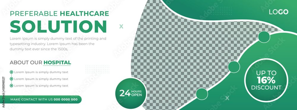 Medical Healthcare Solution Web Banner Design, Social Media Timeline ...