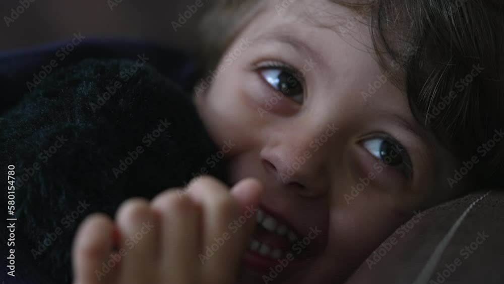 One happy young boy authentic real life laugh and smile. Closeup male ...