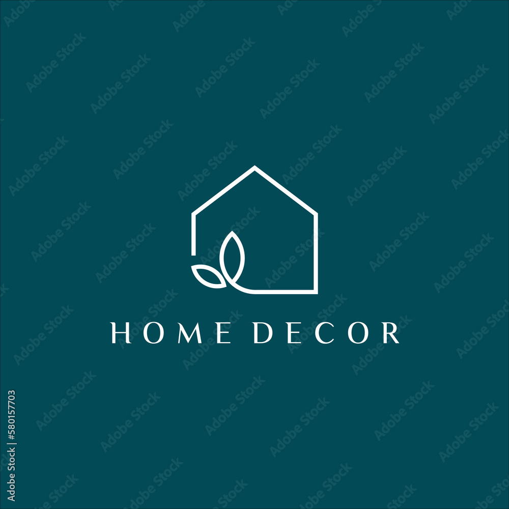 Line Art Home Decoration Logo Vector Stock Vector | Adobe Stock
