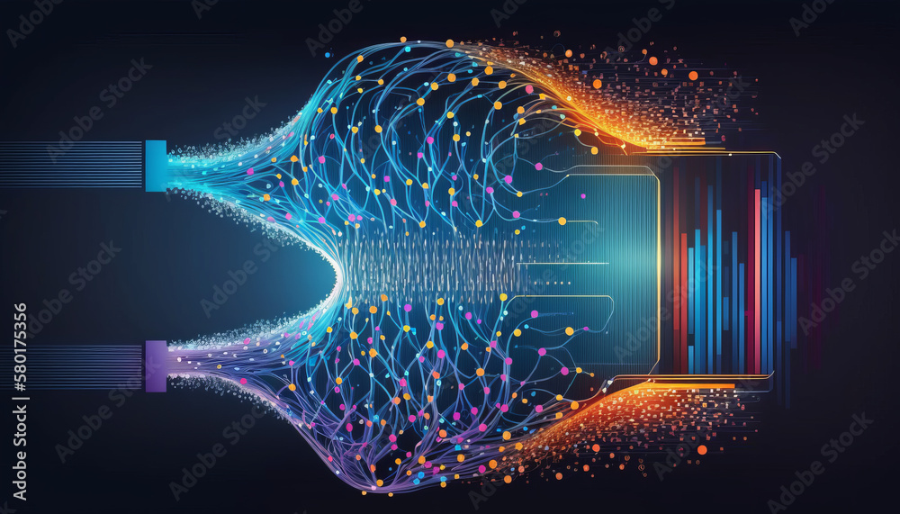 Data science and big data technology. Data scientists are using virtual ...