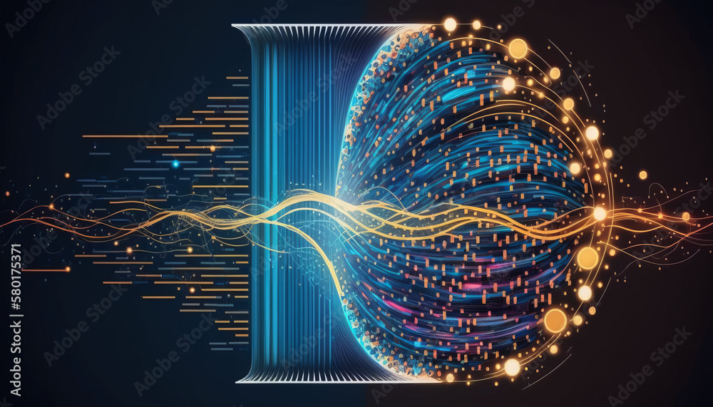 Big data technology and data science. Data scientist querying ...