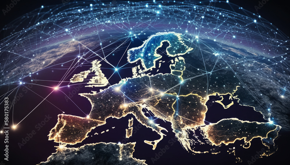 Europe is connected through communication technology to the global ...
