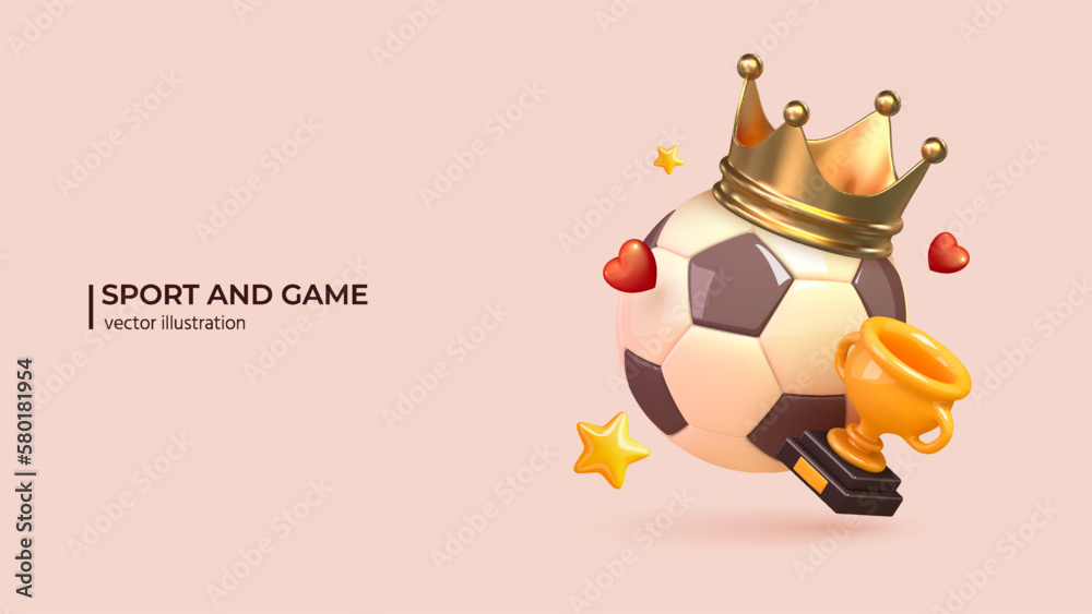 3d realistic Soccer ball. Realistic 3d design of sports elements ...