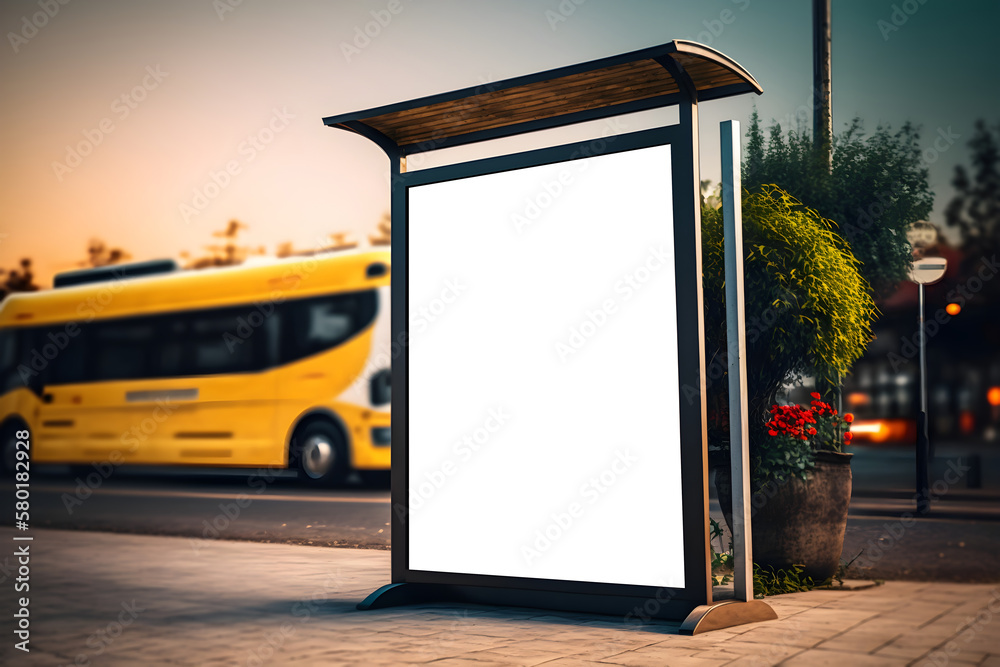 Empty roadside billboard mockup for advertisment, Blank Ad space for ...