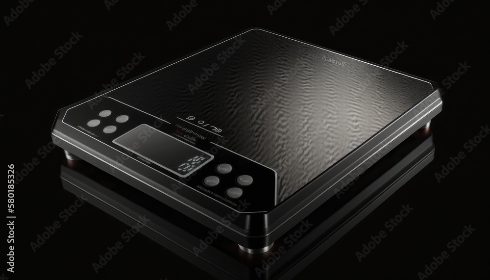 A high-quality digital scale, with a sleek black finish and LED display ...