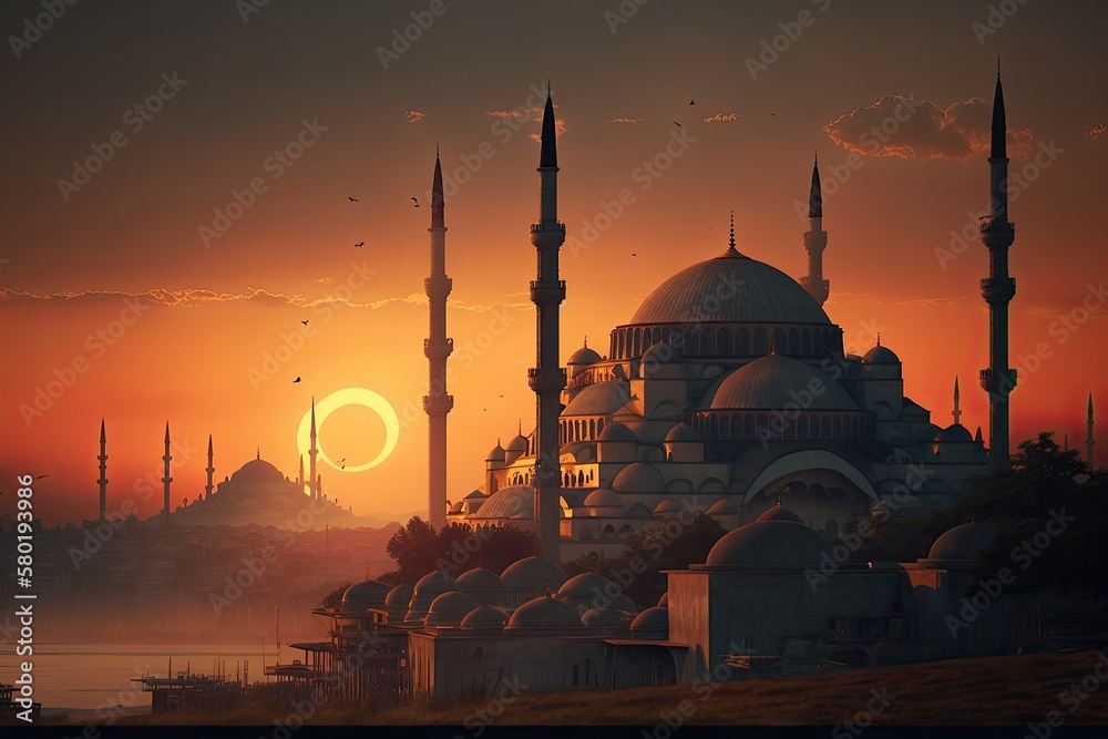 Beautiful ancient structures, the Suleymaniye Mosque, the Rustem Pasa ...