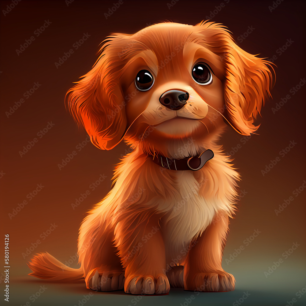 design of a box of square proportions of an endearing dog in cartoon ...