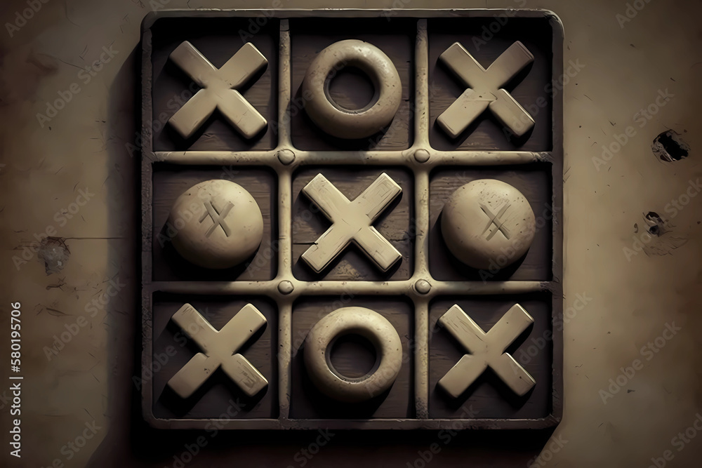 Ancient Tic-Tac-Toe Game Board (Generative AI) Stock Illustration ...