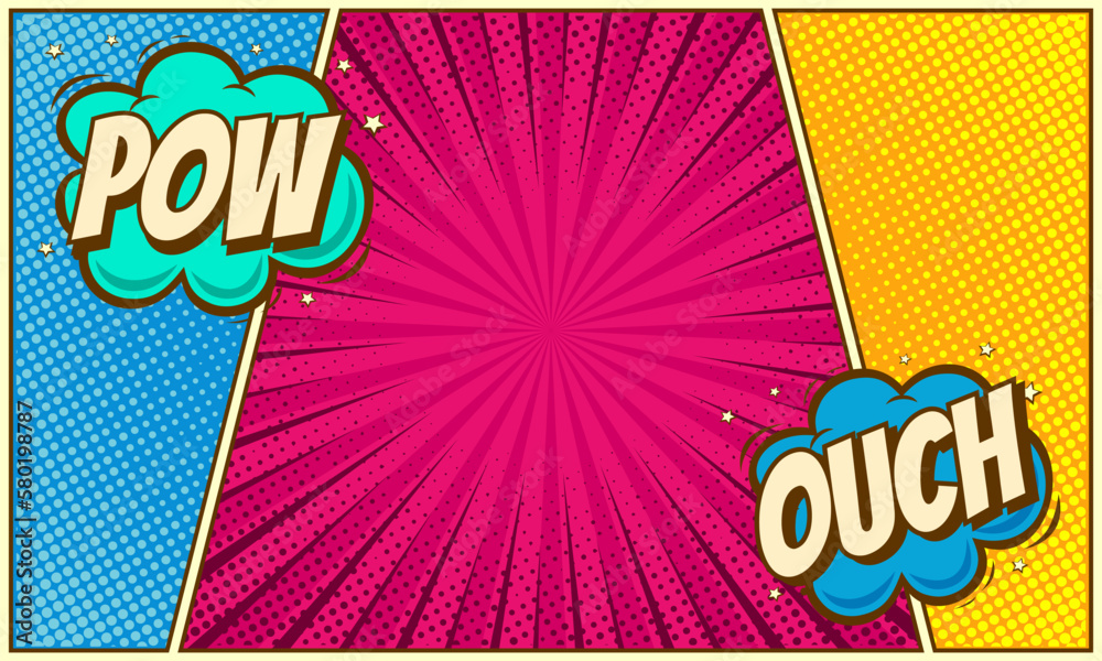 Colorful comic cartoon pop art background design Stock Vector | Adobe Stock