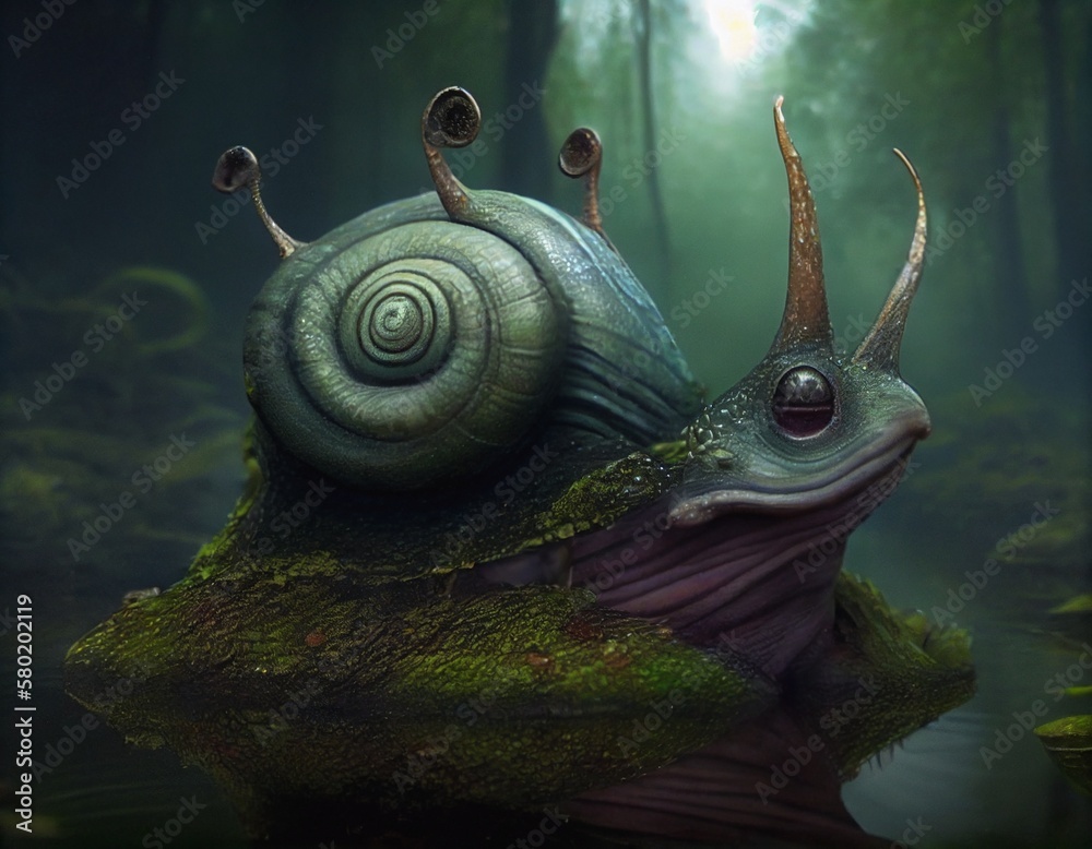 snail sitting top moss covered rock sculpt circus wagon splash screen ...