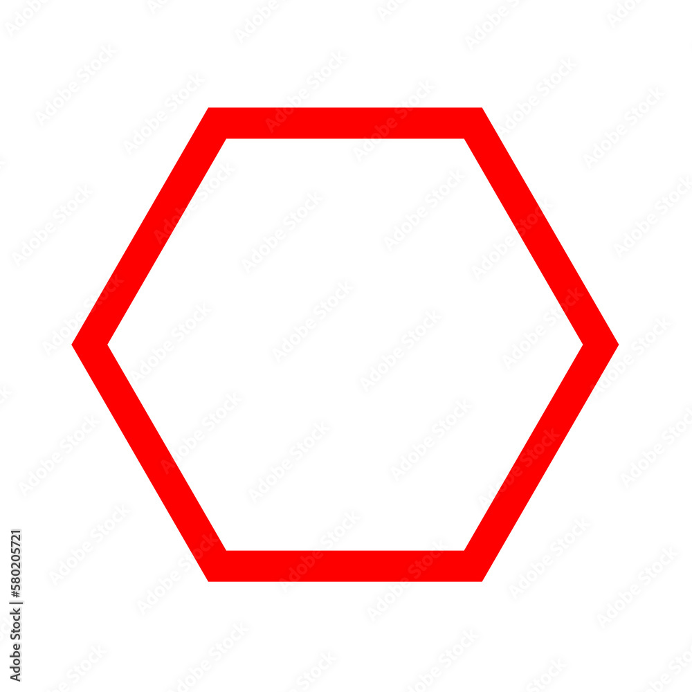 hexagon line frame red transparent png design Stock Illustration | Adobe Stock