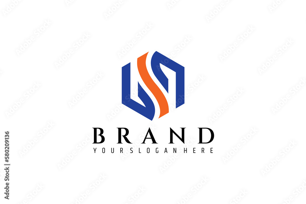 BSB letter logo design with hexagonal shape in flat design Stock Vector ...