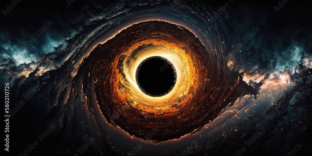 ภาพประกอบสต็อก Abstract black hole explosion in outer space. Eye of the ...