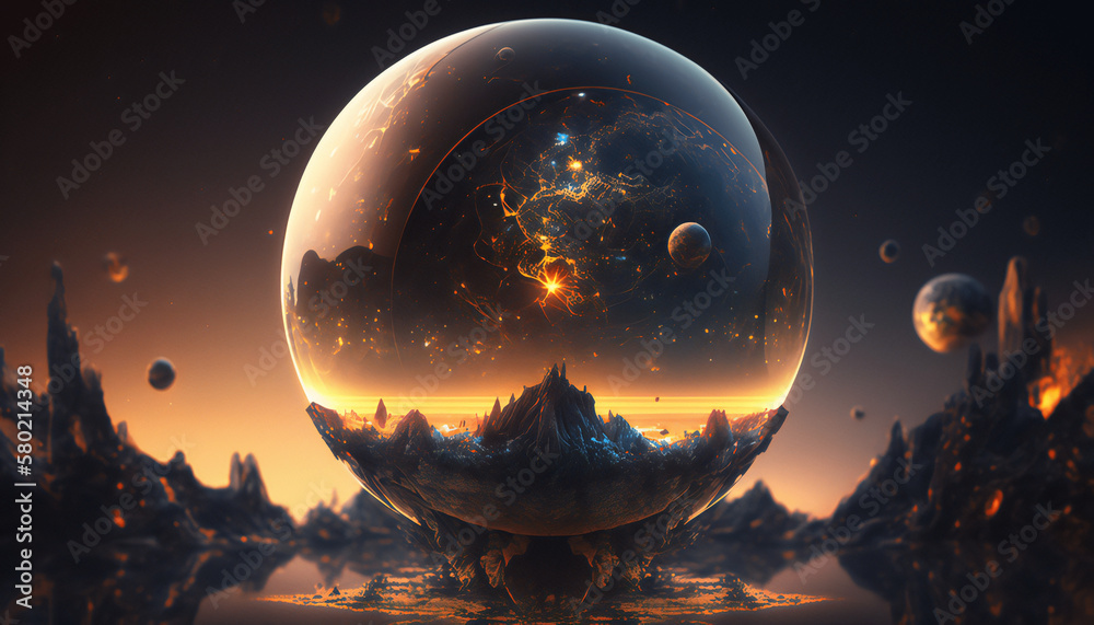 The Universe in 8k. 3D render, Unreal engine, Ai generated art Stock ...
