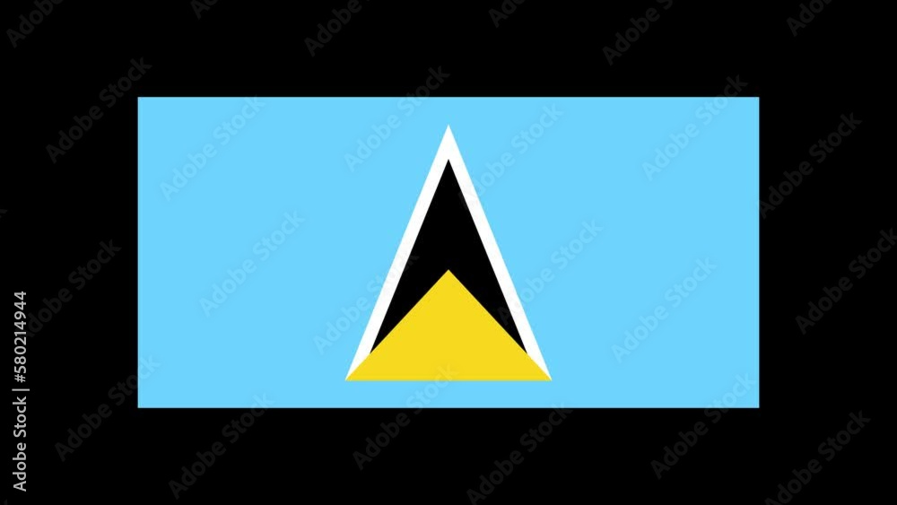 Saint Lucia flag animation green screen chroma key background 4K motion ...