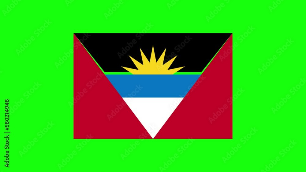 Vidéo Stock Antigua and Barbuda flag animation green screen chroma key ...