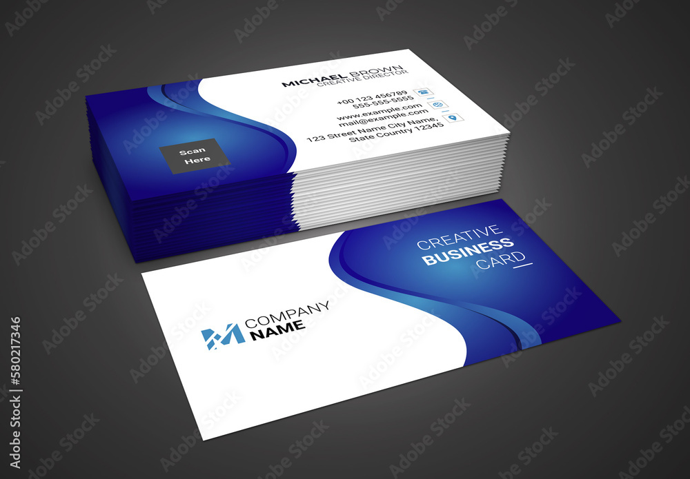 Business Card Layout Stock Template | Adobe Stock