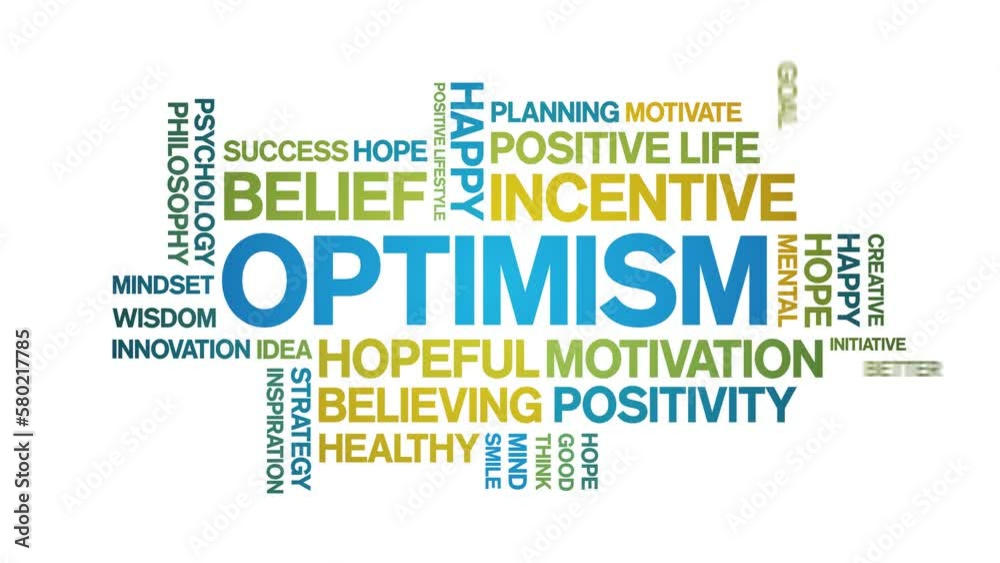 Optimism animated tag word cloud;text design animation kinetic ...