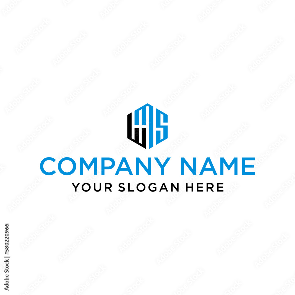 WMS letter shaped hexagon and cube logo with letter design for company ...
