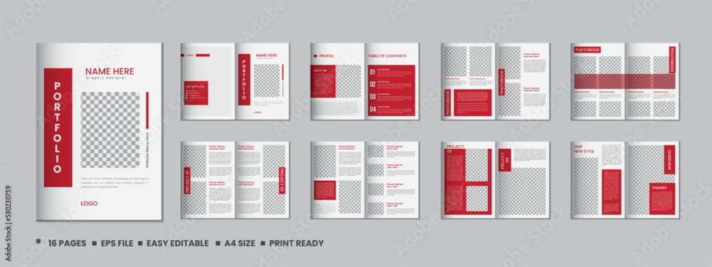 Portfolio magazine template design or 16 pages Fashion magazine and a4 ...