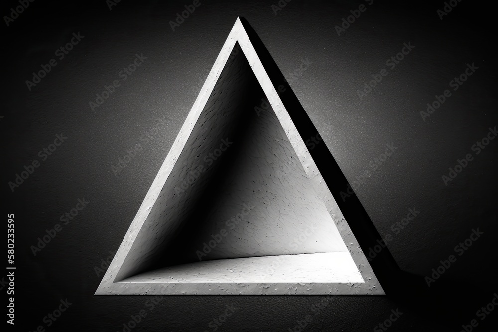 Triangle inverted in white on a dark background. Generative AI Stock ...