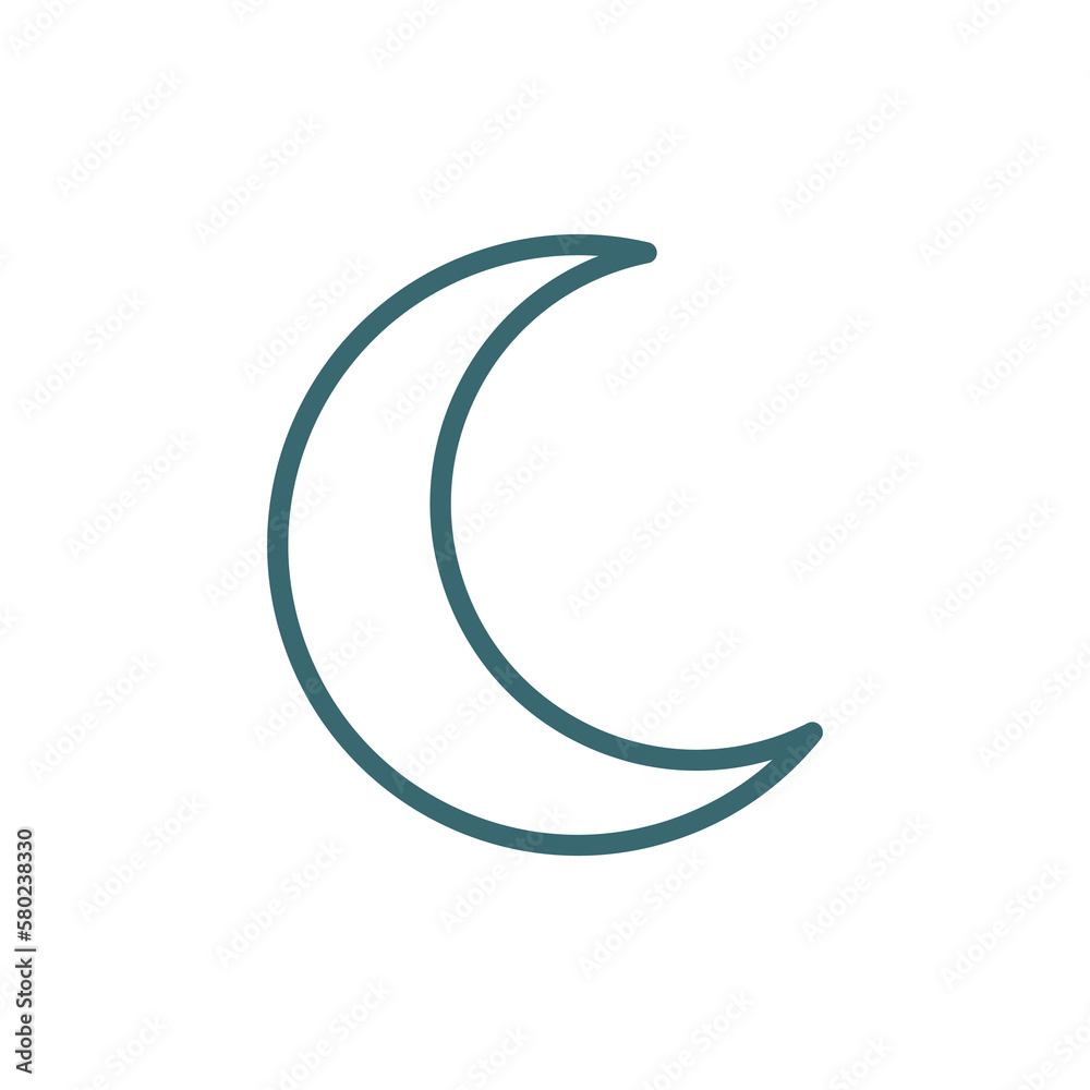Vecteur Stock half moon icon. Thin line half moon icon from islamic and ...
