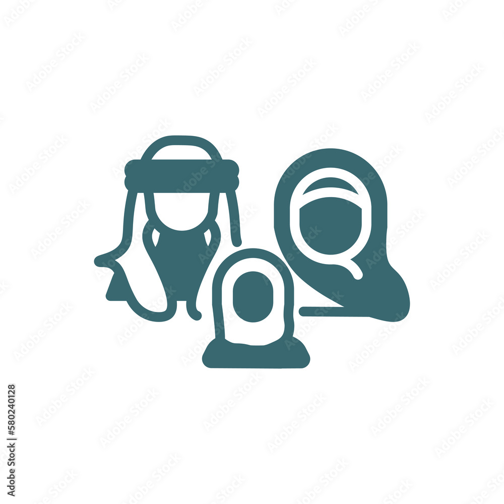 muslim family icon. Filled muslim family icon from islamic and ramadan ...