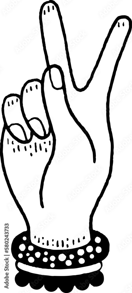 Hippy peace victory hand sign. 2 finger love psychedelic grafitti ...