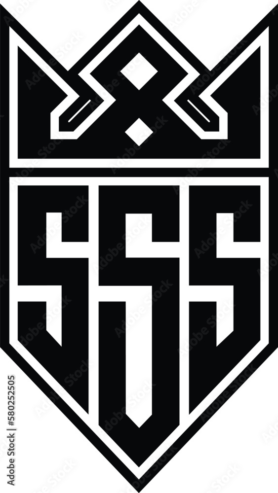 SSS letters with logomark crown design Stock Vector | Adobe Stock