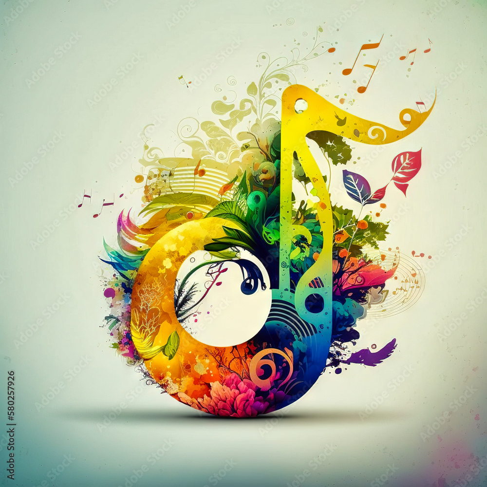 Music graphite poster, treble clef and notes. background, wallpaper ...