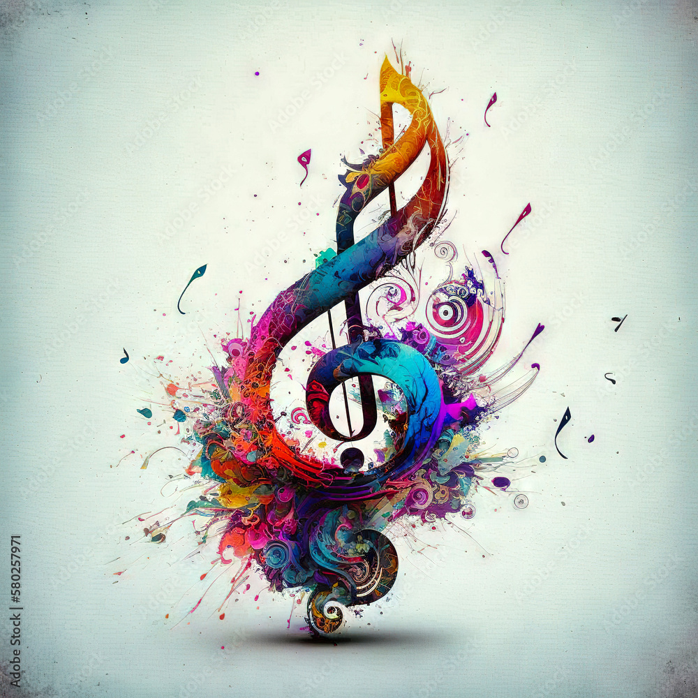 Music graphite poster, treble clef and notes. background, wallpaper ...