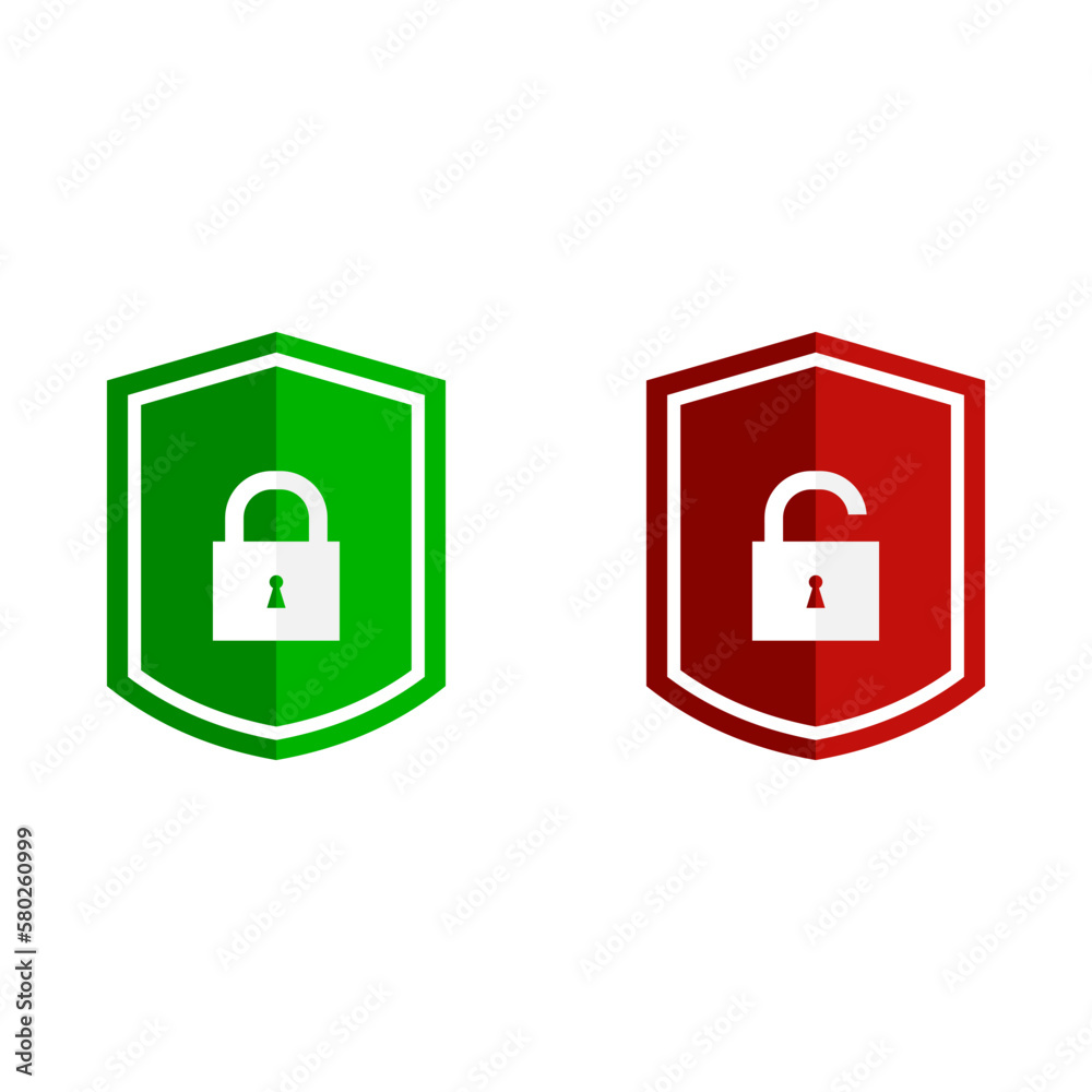 Cyber technology security, network protection sign. Checkmark signs ...